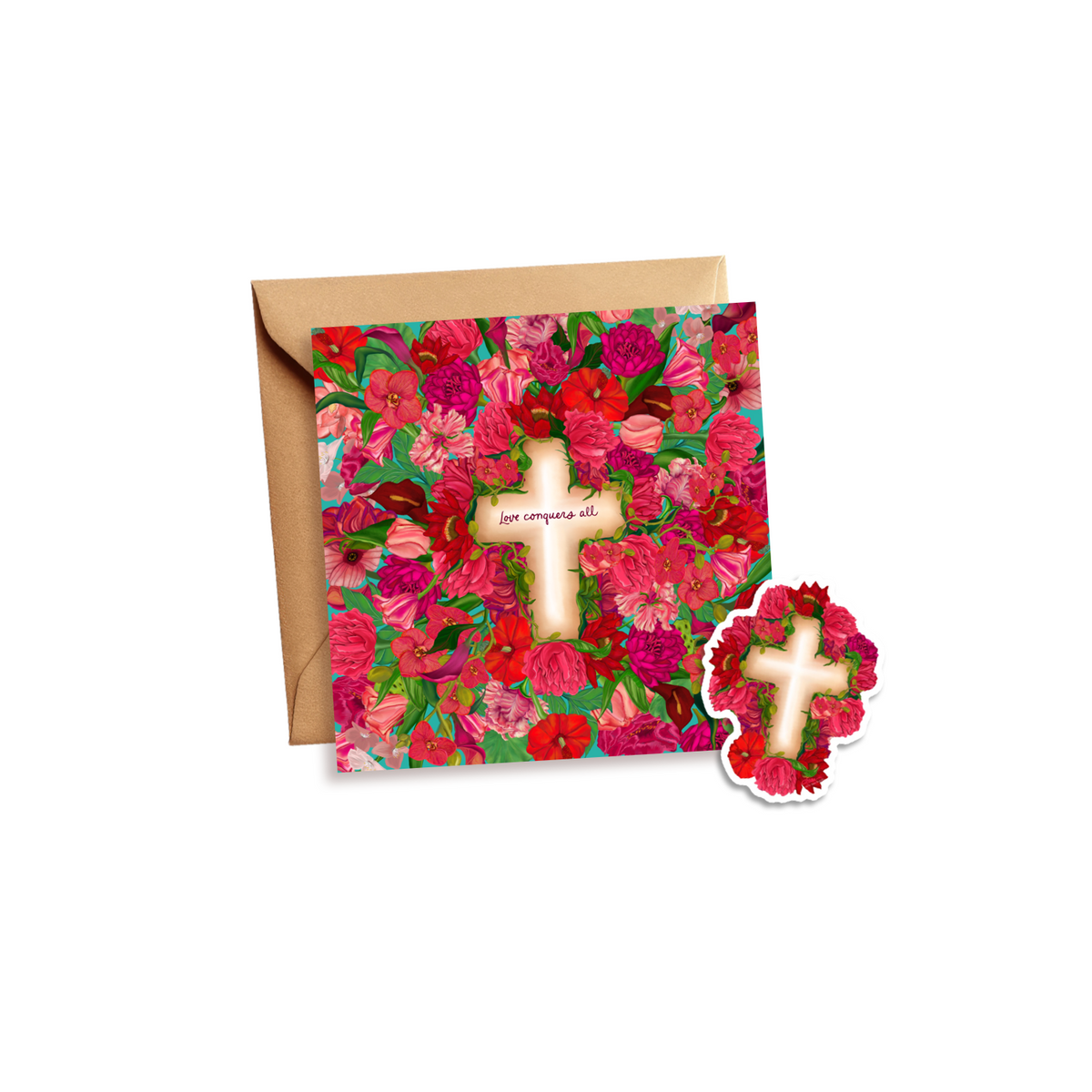 Love Conquers All | Card and Sticker Bundle– Art by Anna Alvarado