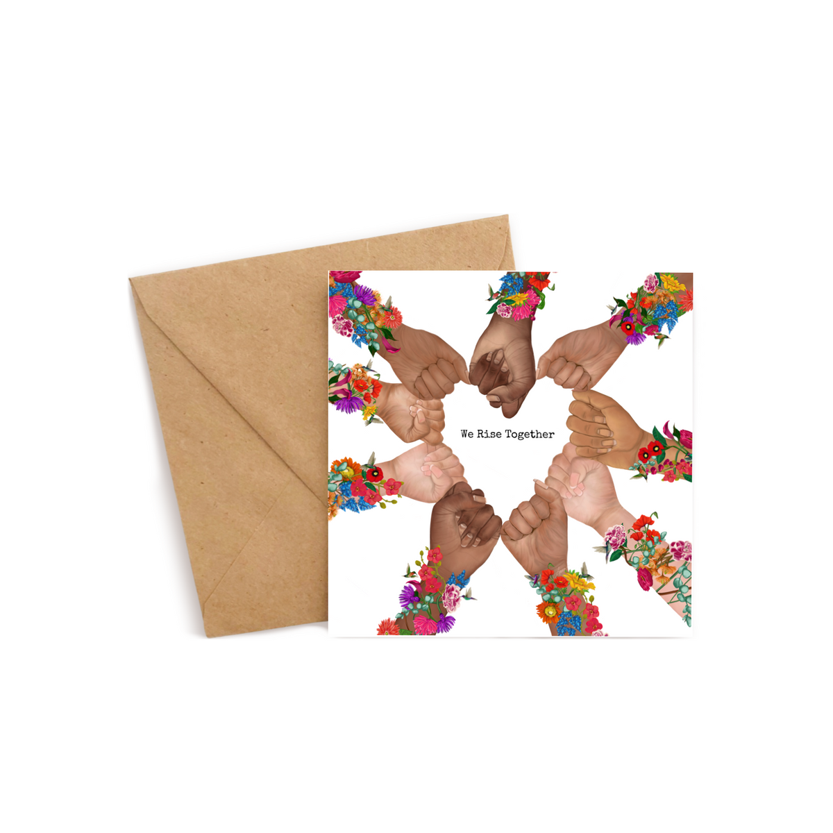 We Rise Together with quote | Greeting Card– Art by Anna Alvarado